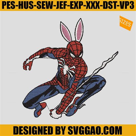 Spiderman Easter Embroidery Design Spiderman Bunny Embroidery File