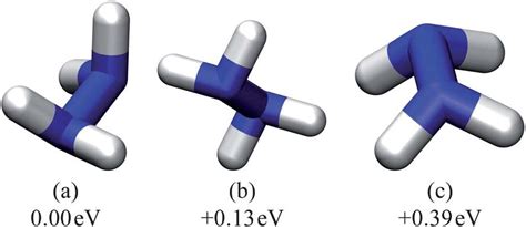 Conformations Of The Hydrazine Molecule A Gauche B Trans And C
