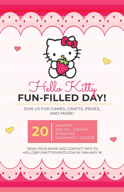 Free Hello Kitty Poster Template To Edit Online