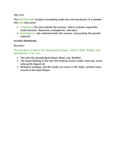 Cell Structure And Function Understanding Protoplasm And Membrane
