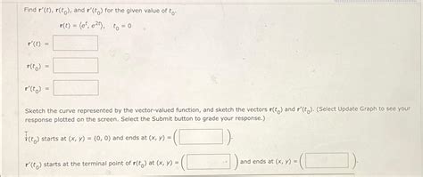 solved find r t r t0 ﻿and r t0 ﻿for the given value of