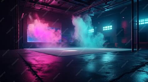 Premium Photo Empty Stage With Spotlights Generative Ai