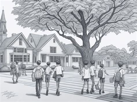 Premium Ai Image Back To School Pencil Drawing Detailed