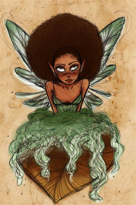 Woodland Fairy Green Brown Nymph Pixie Aesthetic Print Etsy