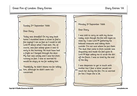 Samuel Pepys Diary Ks1 Lesson Pack And Facts Planbee