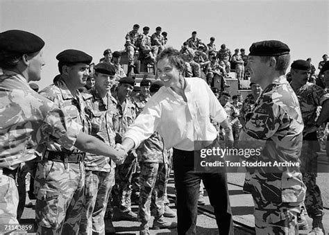 Tony Blair Meets With British Troops In Basra Photos And Premium High