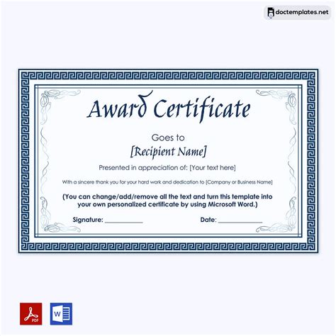 Certificate Template On Word
