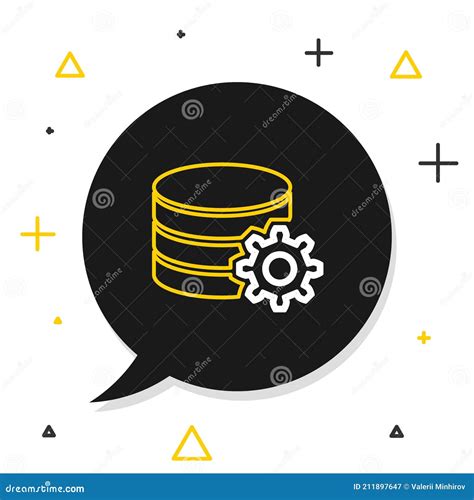 Line Setting Database Server Icon Isolated On White Background