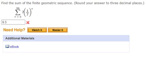 solved n find the sum of the finite geometric sequence