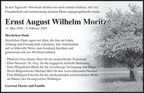 Traueranzeigen Von Ernst August Wilhelm Moritz Schwarzwälder Bote Trauer