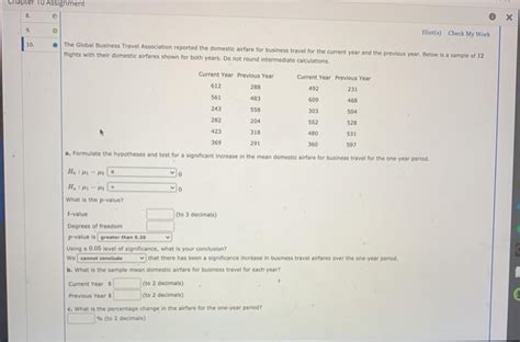 Solved Chapter 10 Assignment 9 Hint Check My Work 10 The