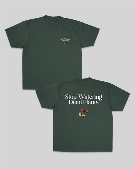 Stop Watering Dead Plants Oversized Green Graphic Tee