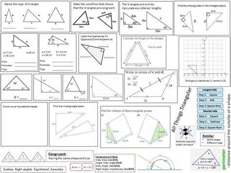 Gcse Maths Revision Placemat All Things Triangular Teaching Resources