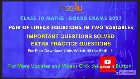 Ch Linear Equations In Two Variables Class Important Questions Solutions CBSE BOARD
