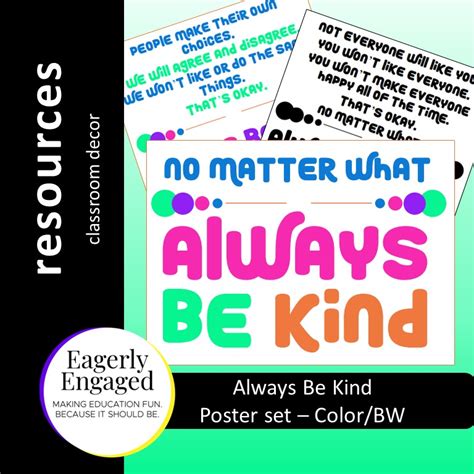 Always Be Kind Classroom Poster Set Classful