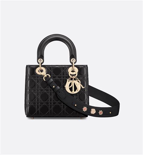 Lady Dior Micro Bag Black Calfskin With Microbead Embroidery And
