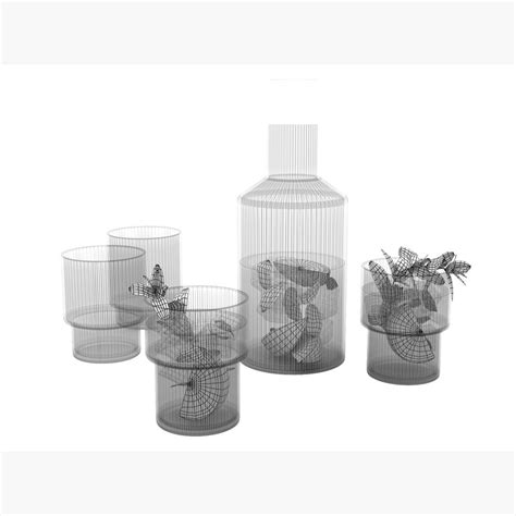 Ferm Living Ripple Glass Tableware Set 3d Model Download Tableware On