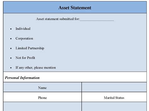 Asset Statement Fillable Pdf Form Editable Pdf Forms Asset Statement Fillable Pdf Form Editable Pdf Forms