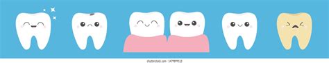 Tooth Icon Set Line Shining Star Stock Illustration 1479899513 Shutterstock
