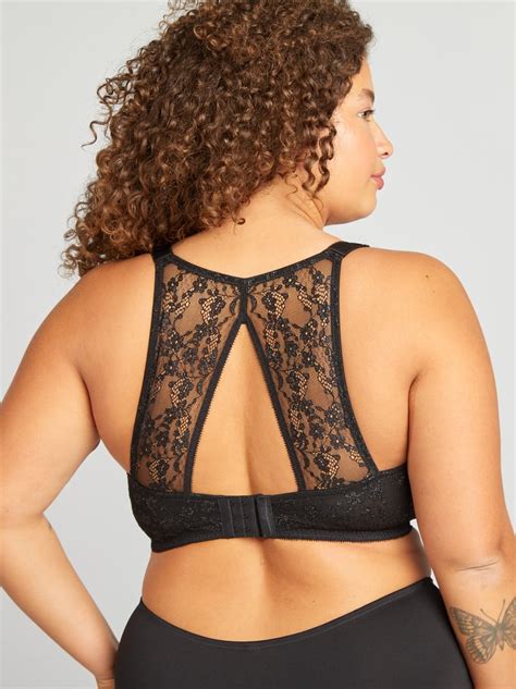 Soutien Gorge Dentelle Dos Nageur Noir Grandes Tailles Femme 8