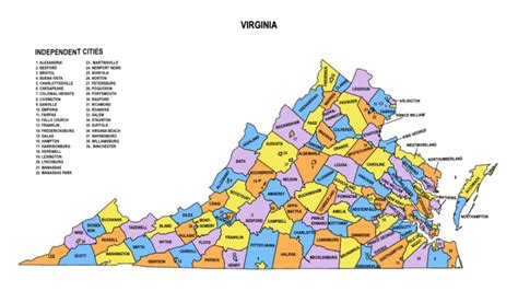 Virginia County Map Editable And Printable State County Maps