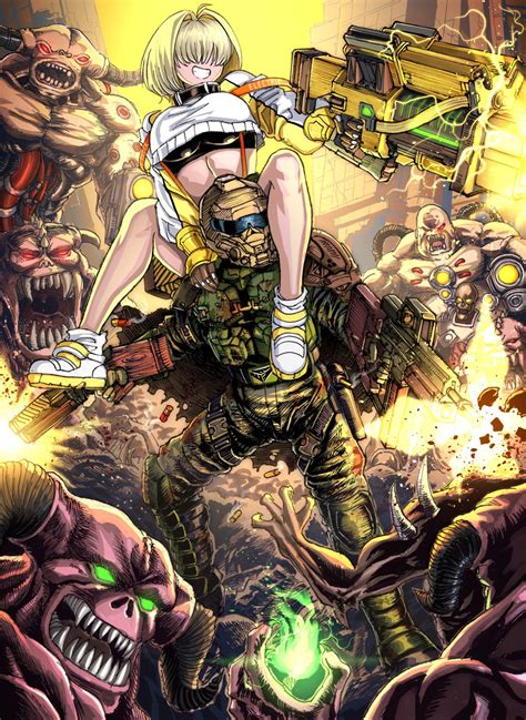 Elegg Doomguy Imp Baron Of Hell Cyberdemon And 3 More Original And 3 More Drawn By