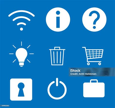 Web Application Interface Icon Collection Internet Page And Website Vector Symbol Set Wifi Info