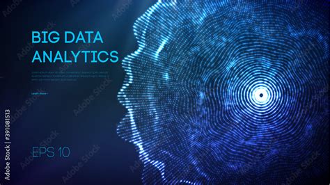 Big Data Analytics Vector Future Technology Concept Web Design Digital Data Visualization