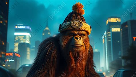 A Close Up Of Gorilla Wearing Hat In City Backgrounds  Free