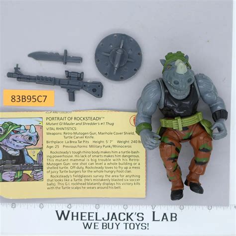 Rocksteady Soft Head Complete Teenage Mutant Ninja Turtles Tmnt Playmates 1988 Wheeljacks Lab