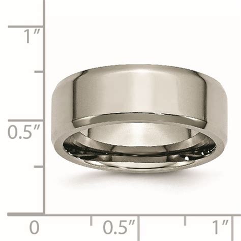 Titanium Polished 8mm Beveled Edge Band Mband051