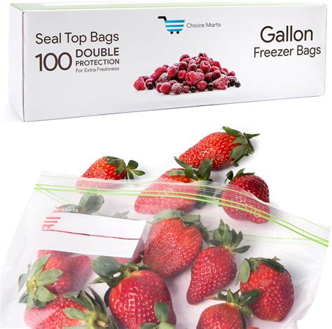 1 Gallon Resealable 100 Count Extra Strong And Leak Proof Bags With Do