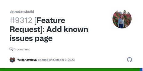 Feature Request Add Known Issues Page Issue Dotnet Msbuild