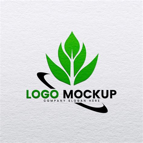 Free Realistic Embossed Logo Mockup Psd