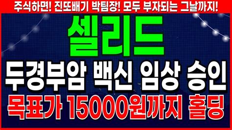 셀리드 두경부암 백신 임상 승인 셀리드 주가 전망 및 대응 Youtube