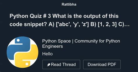 Python Quiz 3 What Is The Output Of This Code Snippet A Abc Y