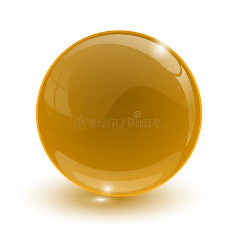 Amber Glassy Ball On White Background Stock Vector Illustration Of