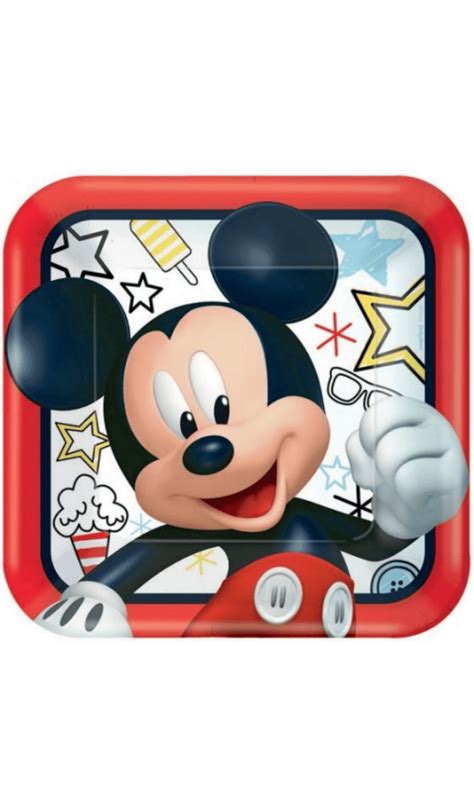 Mickey Mouse Square Plates The Partys Here