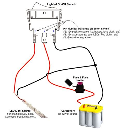 On Off Switch And Led Rocker Switch Wiring Diagrams Oznium
