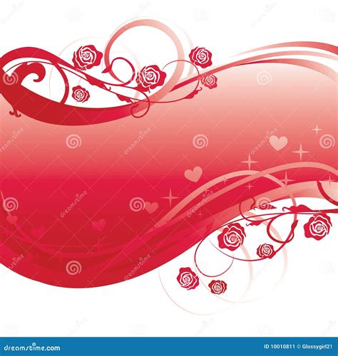Curls Red Floral Banner Stock Vector Illustration Of Heart 10010811