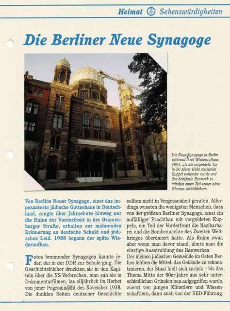 Die Berliner Neue Synagoge Ddr Infokarte Eur 1 00 Picclick De