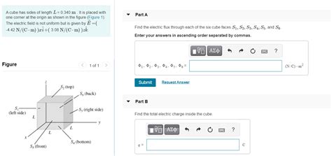 Solved Part A A Cube Has Sides Of Length L 0 340 M It Is Chegg Com