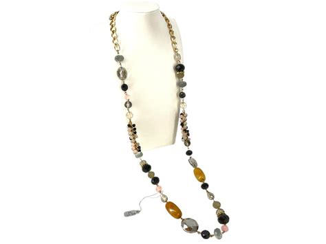 Lot Long Fashion Necklace In Gold Tone Links Wsparkling Fashion