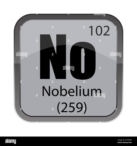 No Element Icon 102 Atomic Number 259 Mass Detail Vector Chemical
