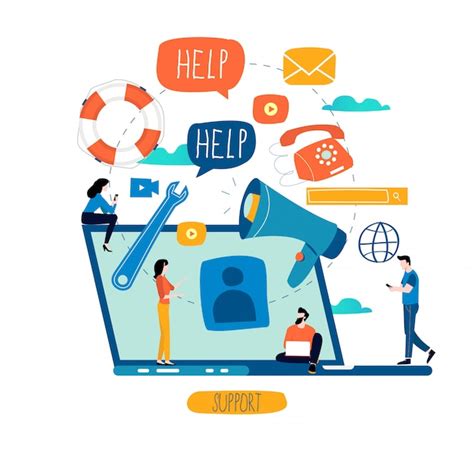 고객 서비스 고객 지원 콜센터 개념 프리미엄 벡터