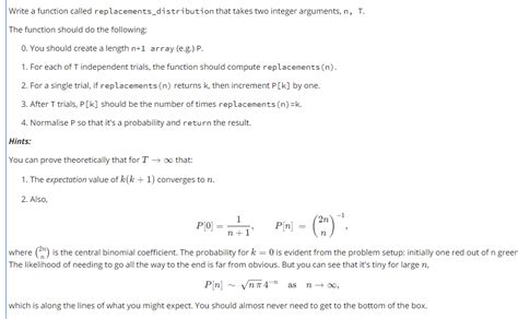 Write A Function Called Replacements Distribution