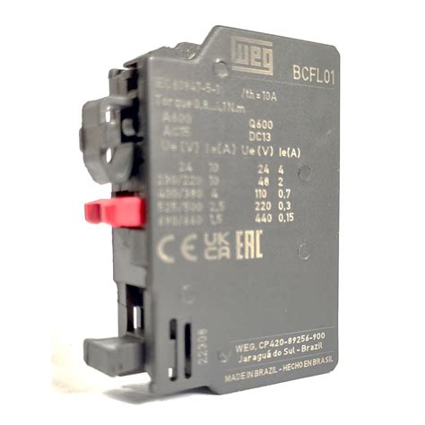 Bloco De Contato Auxiliar Frontal Weg 1nf Bcfl01 Para Contator Cwl Shopee Brasil