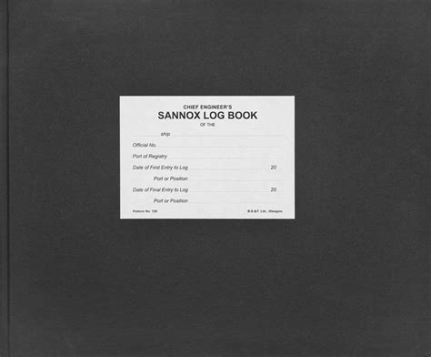 Chief Engineers Log Book Sannox 3 Mths