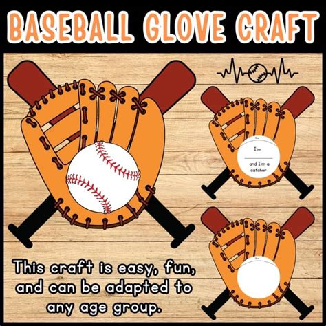 Baseball Glove Bat And Ball Paper Craft Printable Baseball Mitt Craft