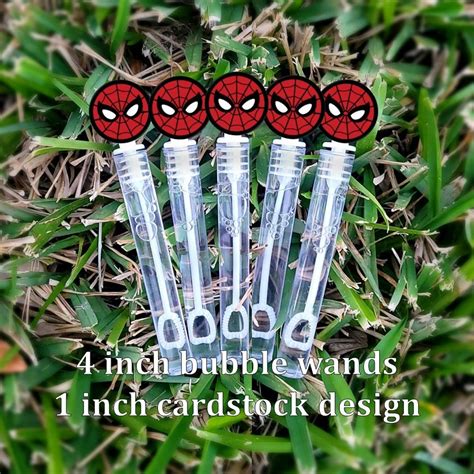 8 Spiderman Bubble Wands Spiderman Party Favors Bubbles Favors Spiderman Candy Bags
